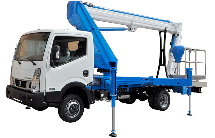 Camión grúa con cesta 20TJ para cualquier trabajo en altura.